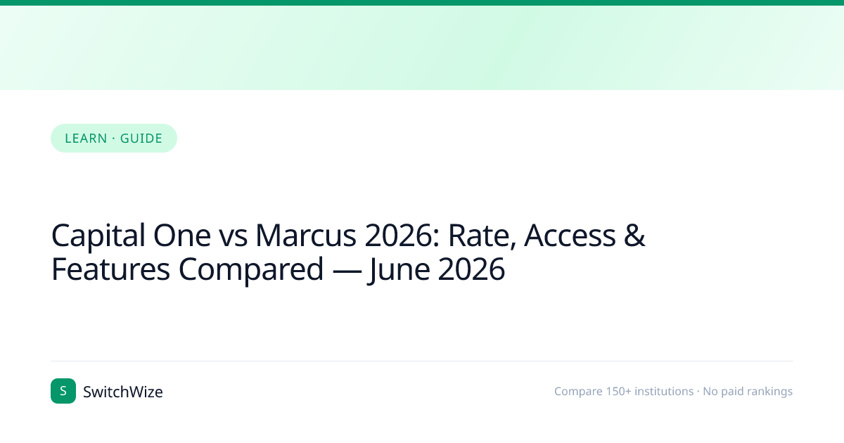 Capital One vs Marcus 2026: Rate, Access & Features Compared — June ...